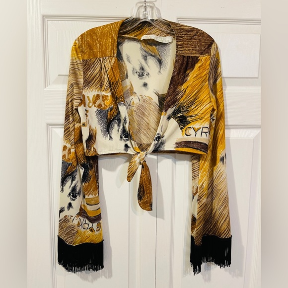 Lane Bryant Tall Shop | Tops | Vintage Fringe Sleeve Horse Crop Top ...